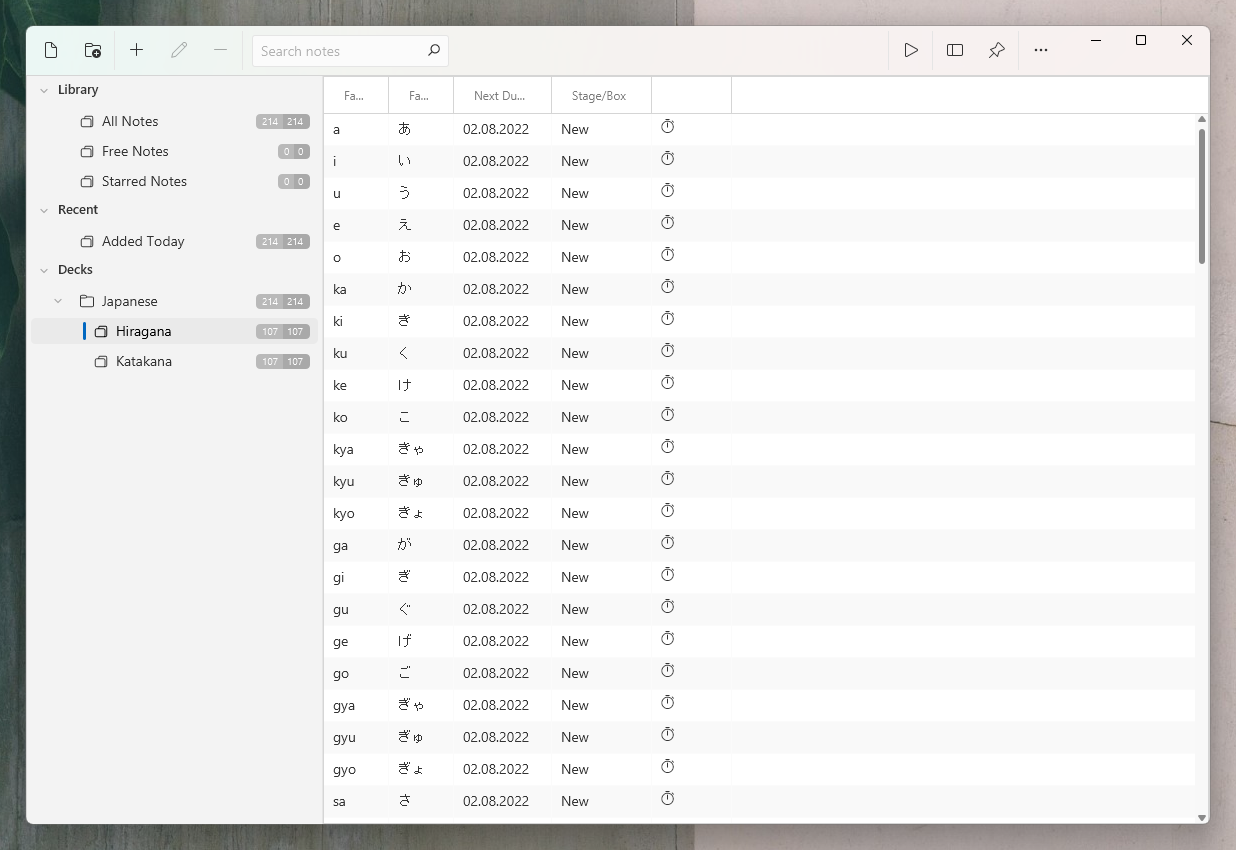 Merit Cards — A flashcard application for Windows
